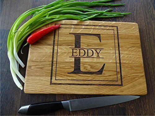 Personalized cutting board square Monogram with Family name, names ...