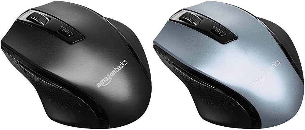 AmazonBasics Ergonomic Wireless Mouse – DPI adjustable – Black ...