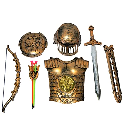 SENSORY4U Gladiator Costume Set – Medieval Sword and Shield Bow and ...