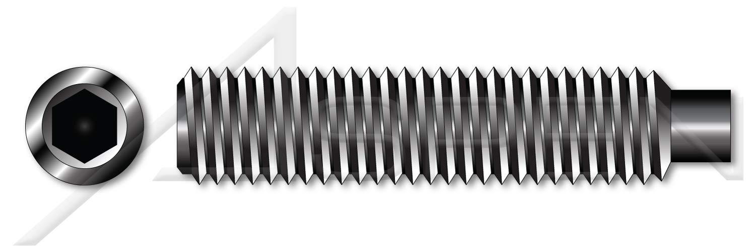 (200 pcs) M5-0.8 X 14mm, DIN 915 / ISO 4028, Metric, Hex Socket Set Screws, Dog Point, Class 45H ...