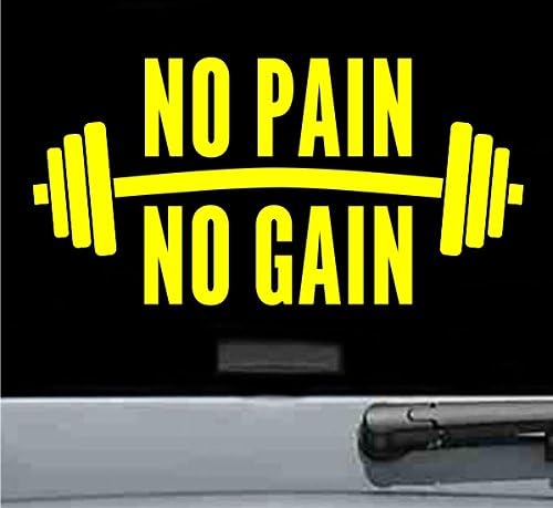 Amazon.com: No pain no gain Vinyl Decal Sticker gym fitness workout ...