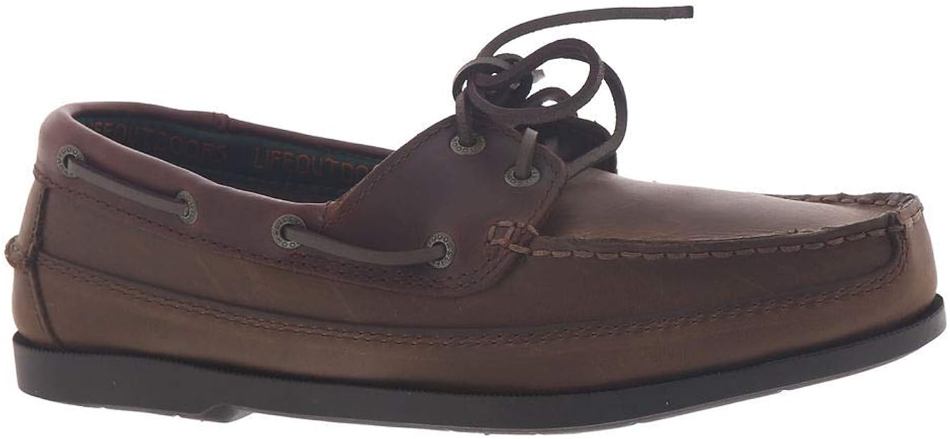 Amazon.com | Life Outdoors Men's Two-Eyelet Boat Shoe 14 B(N) US Dark ...