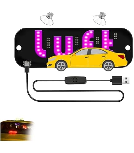 Car Lights Interior LED Car Sign For Rideshare - Glow Letters For Uber ...