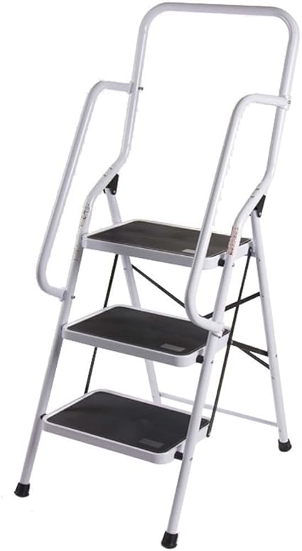 Foldable Non Slip 3 Step Steel Ladder Tread Stepladder Safety Handrail ...