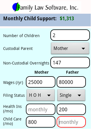 FL Child Support Calculator:Amazon.com:Appstore for Android