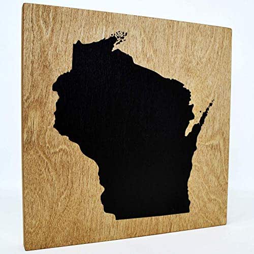 Amazon.com: Wisconsin Wall Decor - 8x8 Decorative WI Map Wood Box Sign ...