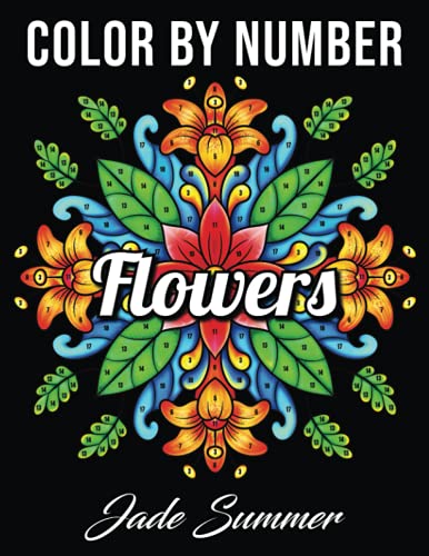 Amazon - Color by Number Flowers: An Adult Coloring Book with Fun, Easy ...