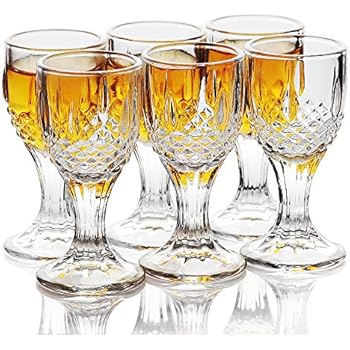 Amazon.com | REATR 10ml Unique Mini Wine Shot Glasses Set of 6: Shot ...