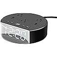 Amazon.com: Alarm Clock with USB Charger and Outlets, Power Strip Surge ...