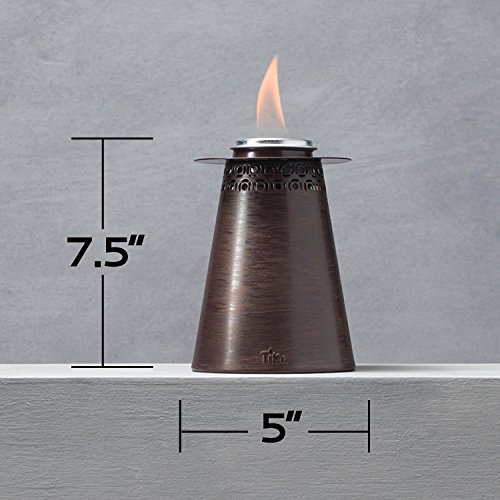 TIKI® Brand 7.5-Inch Clean Burn Fire Pillar Metal Table Torch, Copper 3 ...