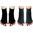 2 Pairs Yoga Gym Sport Massage Toeless Socks Foot Alignment Pain ...