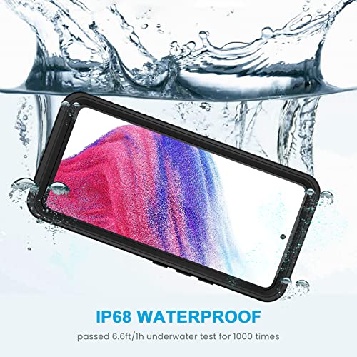 Lanhiem Samsung Galaxy A53 5G Case, IP68 Waterproof Dustproof Shockproof Case with Built-in ...