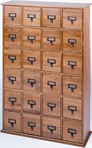 Amazon.com: Leslie Dame CD-456 Solid Oak Library Card File Media ...