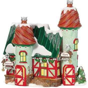 Amazon.com: Department 56 North Pole Reindeer Stables Dasher and Dancer ...