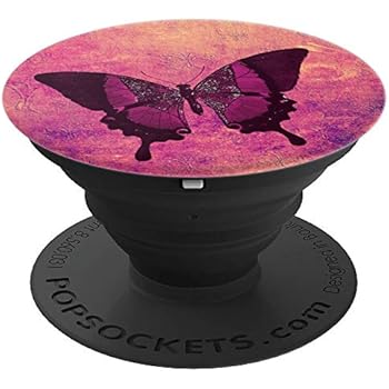 Amazon.com: Butterfly Pop Socket Purple Watercolor Marble Pink ...