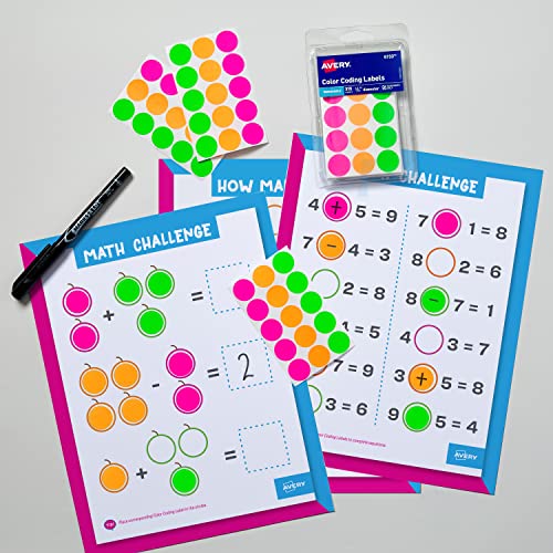Avery Round Color Coding Labels, 0.75 Inch, Assorted, Removable,Pack of ...