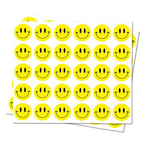 Buy Happy Face Smiley Face Labels Round Self Adhesive Circle Stickers ...