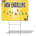 Amazon.com : Weatherproof Yard Sign Now Enrolling Outdoor Advertising ...