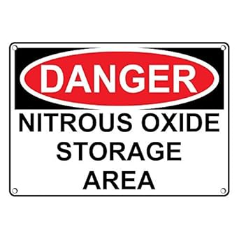 Amazon.com: Weatherproof Plastic OSHA Danger Nitrous Oxide Storage Area ...