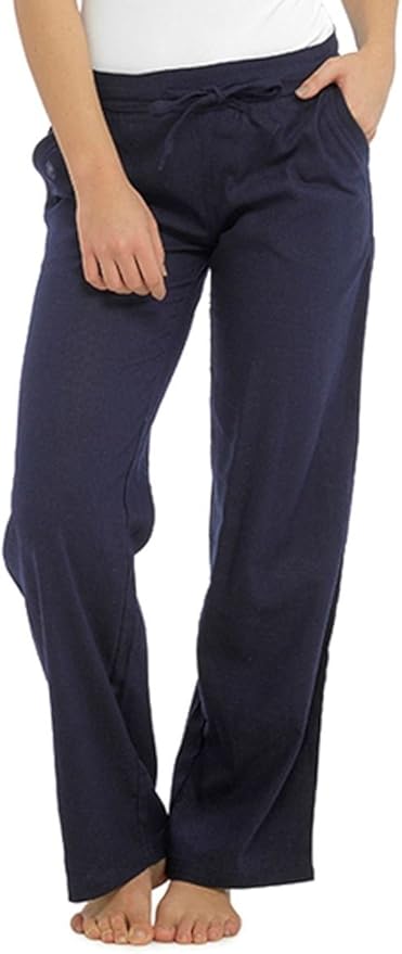 Indigo Roc Womens Linen Trousers LN580B Navy 12: Amazon.co.uk: Clothing