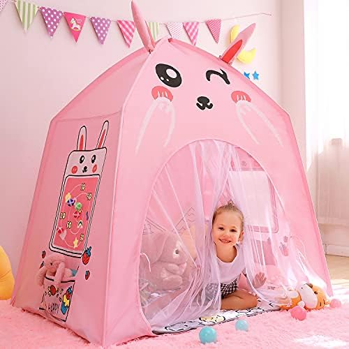 Princess Playhouse Tent Kids Play Tent Cute Rabbit Tent with mat and ...