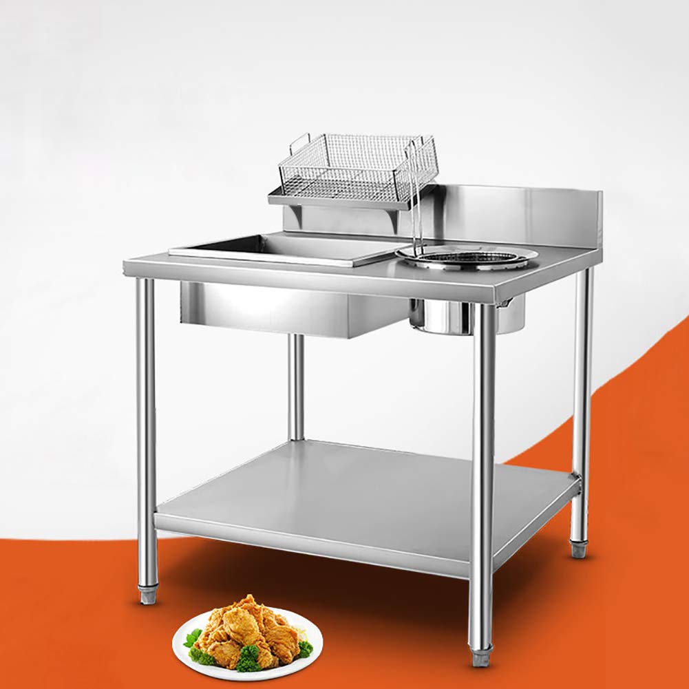 Buy XEMQENER Commercial Kitchen Breading Table, Stainless Steel Worktop ...