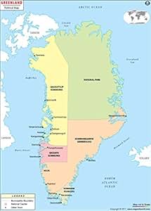 Groenlandia Mapa Político - LAMINADO (36 "W x 49.99 cm H): Amazon.es ...
