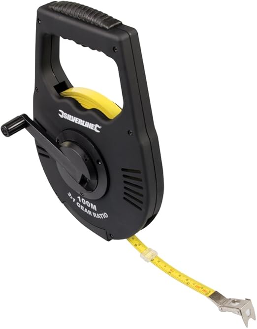 Silverline 250220 Geared Surveyors Tape Measure 100m: Amazon.co.uk: DIY ...