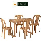 Cello Sleek Senator Four Seater Dining Table Set (Brown): Amazon.in ...