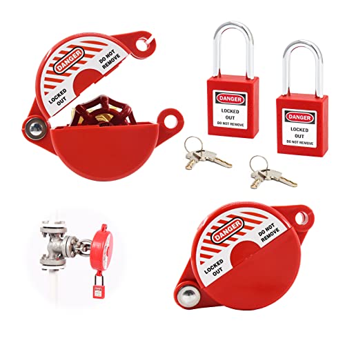 Gate Valve Lockout and Safety Padlock, 2Sets, Hose Bib Lock for Outdoor ...