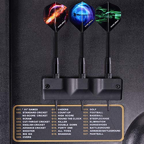 WIN.MAX Electronic Soft Tip Dartboard Set with Cabinet, 12 Darts LED ...