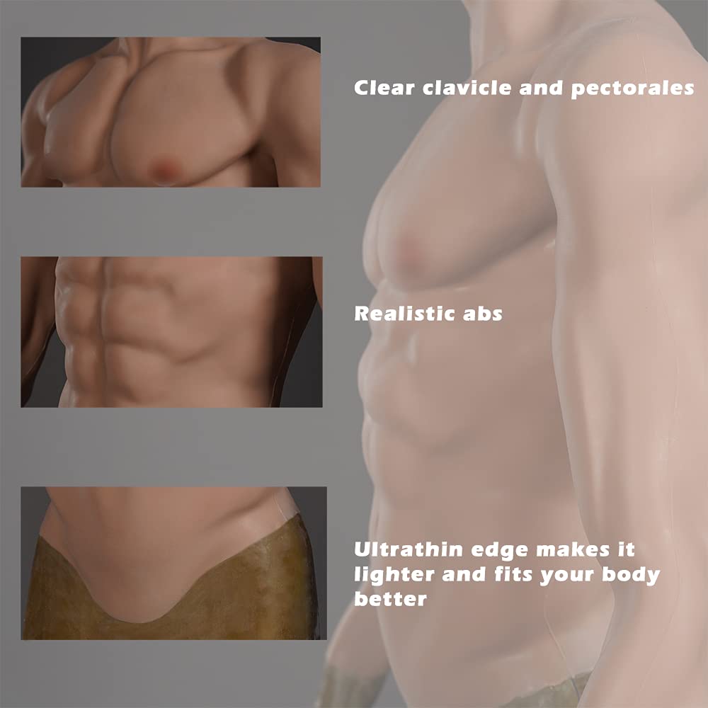 Mua Wisfancy Male Chest Silicone Muscle Suit with Arms, Realistic Fake ...