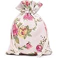 Amazon.com: KUPOO 50PCS Rose Drawstring Bags Burlap Flower Pouch Bags ...