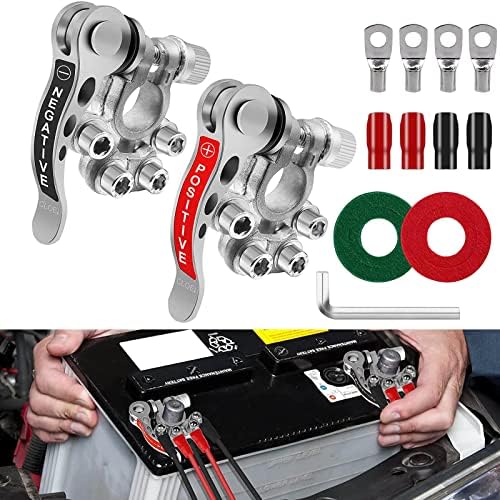 VintFun® Battery Terminal Connectors, 2Pcs, Automobile Battery Terminal Card, 4 Way Positive ...