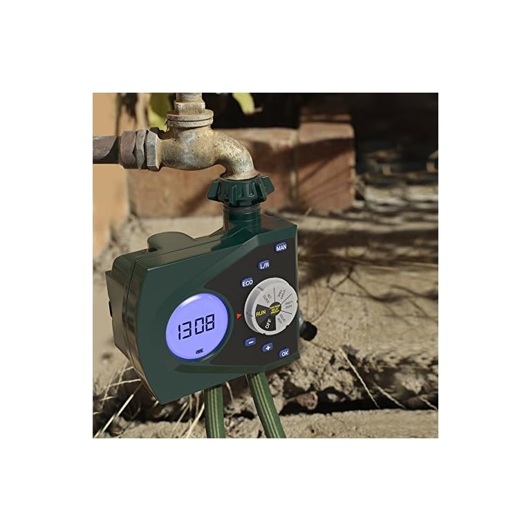 Gideon Dual-Valve Hose Water Timer Sprinkler Timer Irrigation ...