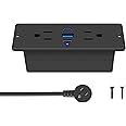 Amazon.com: CCCEI Recessed Power Strip with Outlet and 65W USB C Ports, Furniture Flush Mount ...