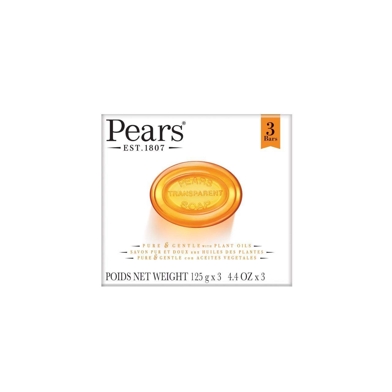Amazon.com : Pears Pure & Gentle Soap with Natural Oils, 3.5 oz bars, 3 ...
