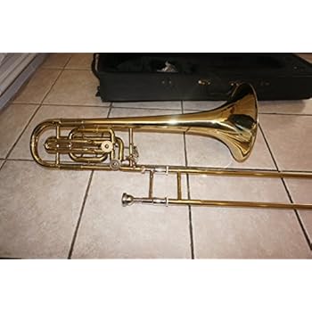 Amazon.com: Bass Trombone with double trigger, silver: Musical Instruments