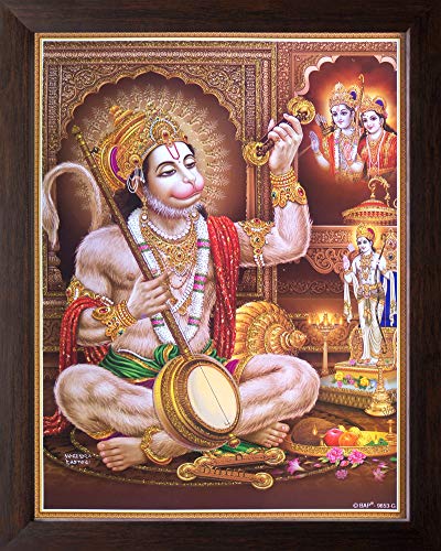 Buy Art n Store: Lord Hanuman Playing with Instrument & Lord Ram, Devi ...