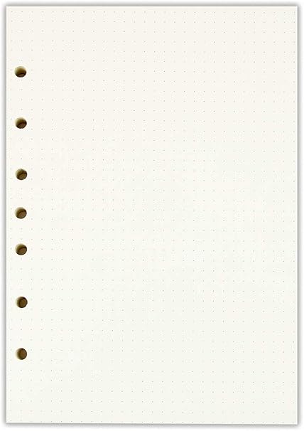 A5 Dotted Filler Paper, 7 Hole Punch 5.5" x 8.5", Fits 3 or 7 Ring ...