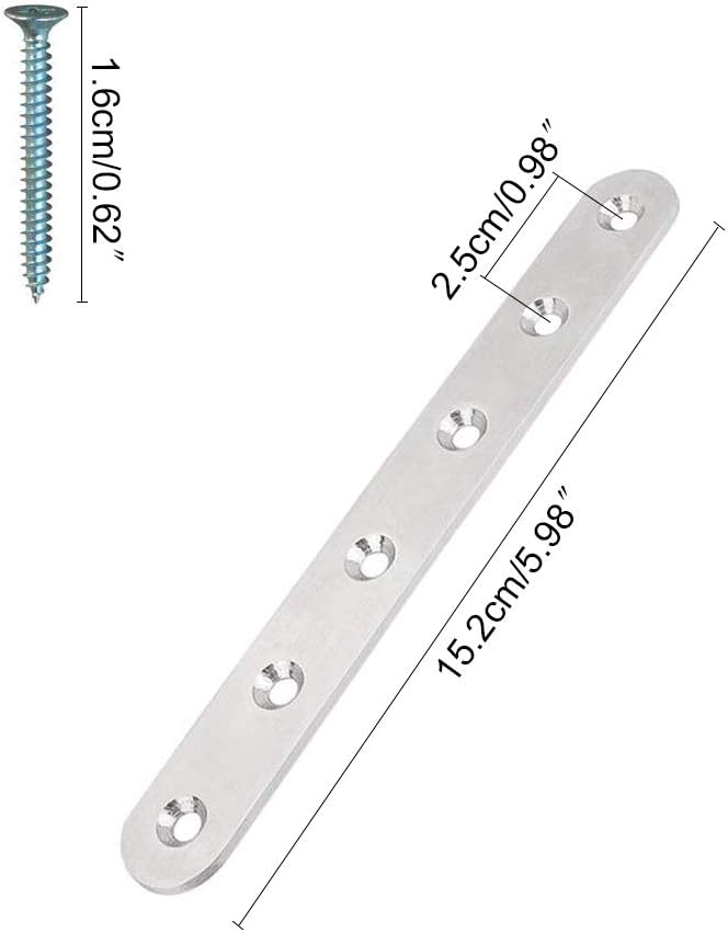 ManLee 8Pcs Flat Corner Brace Plates Straight Bracket for Wood ...