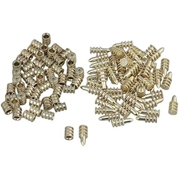 BQLZR 8x20mm Gold Zinc Alloy Table Leaf Dowel Aligner Pin Sets with ...