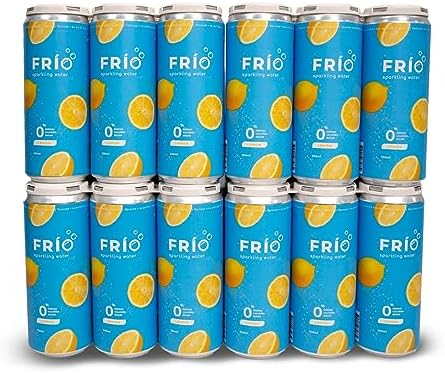 Frio Lemon Sparkling Water-24 Pack x 330ml - 0 Sugar, 0 Calories, No Artificial Sweetener ...