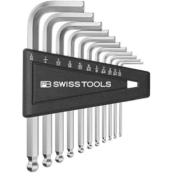 PB Swiss PB 212LH-10 9 Piece Long Chrome Ball point Hex/Allen Key Set ...