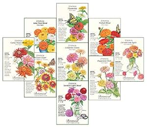 Amazon.com : Botanical Interests"Just Zinnias" Flower Seed Collection ...