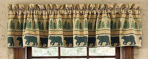 Amazon.com: Valances - "Bear Creek" Window Valance - Bear and Pine Tree ...