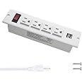 Recessed Desk Power Bar with USB Ports Mountable Desktop Outlet Counter ...