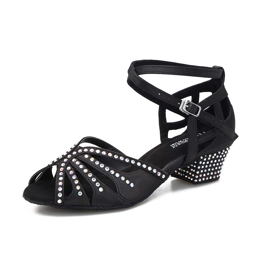TTdancewear Rhinestone Dance Shoes for Women Low Heel Ballroom Dance ...
