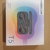 Cuffie Bluetooth, HOMSCAM T5 Auricolari Bluetooth 5.0 con Bassi Potenziati, Custodia da Ricarica ...