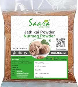 Saara HERBAL FRESH Jathikai Powder, 201g, Nutmeg Powder, Jaifal ...